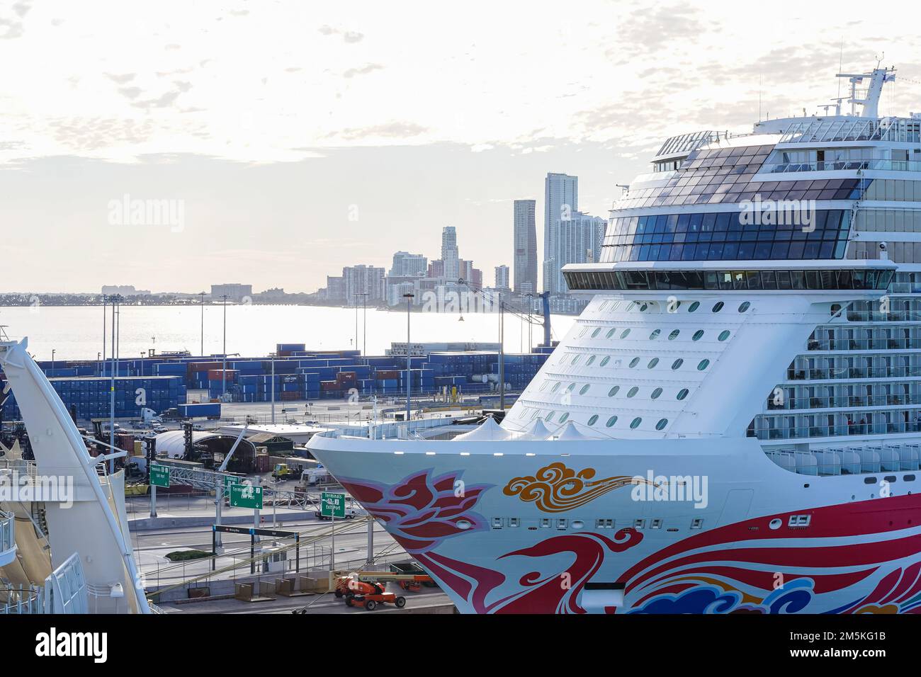 Miami, FL, USA 12 12 2022 View of the Beautiful Cruise ships in the ...
