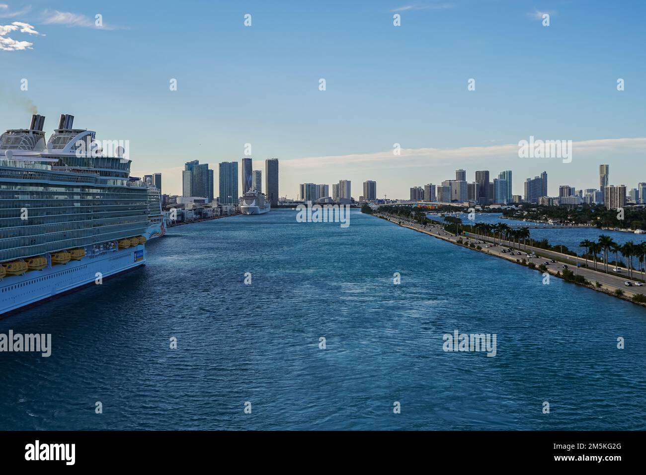 Miami, FL, USA 12 12 2022 View of the Beautiful Cruise ships in the ...