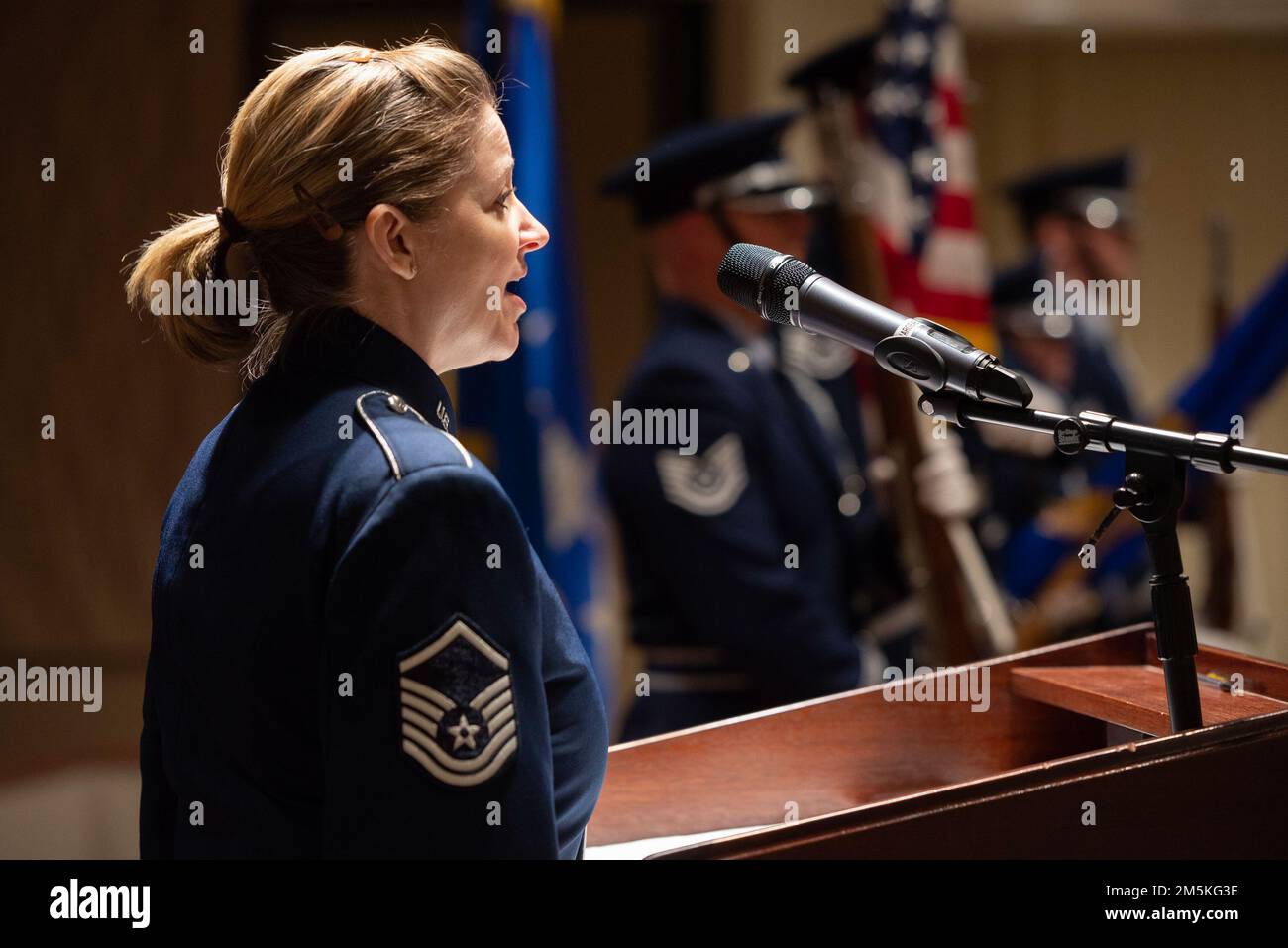 Master Sgt. Christin Foley, Air Force Band of Flight vocalist, sings ...