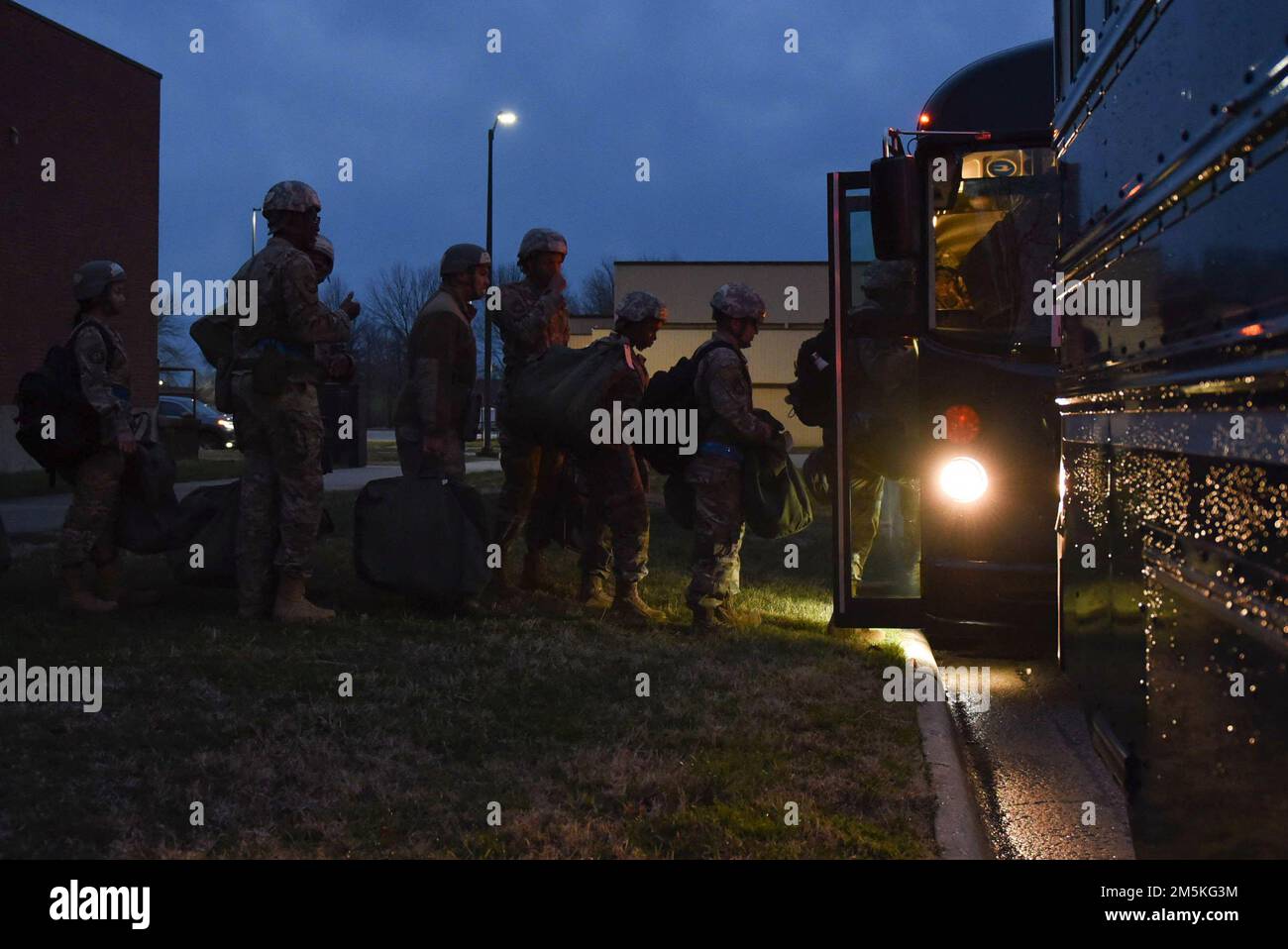 Airmen from the 375th Civil Engineer Squadron load onto transportation ...