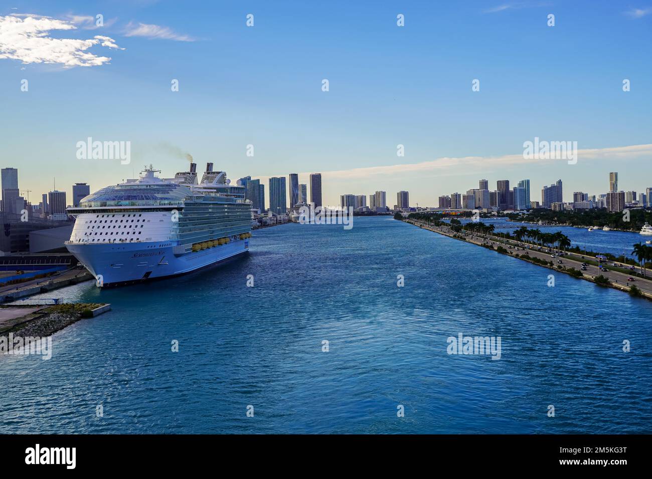 Miami, FL, USA 12 12 2022 View of the Beautiful Cruise ships in the ...