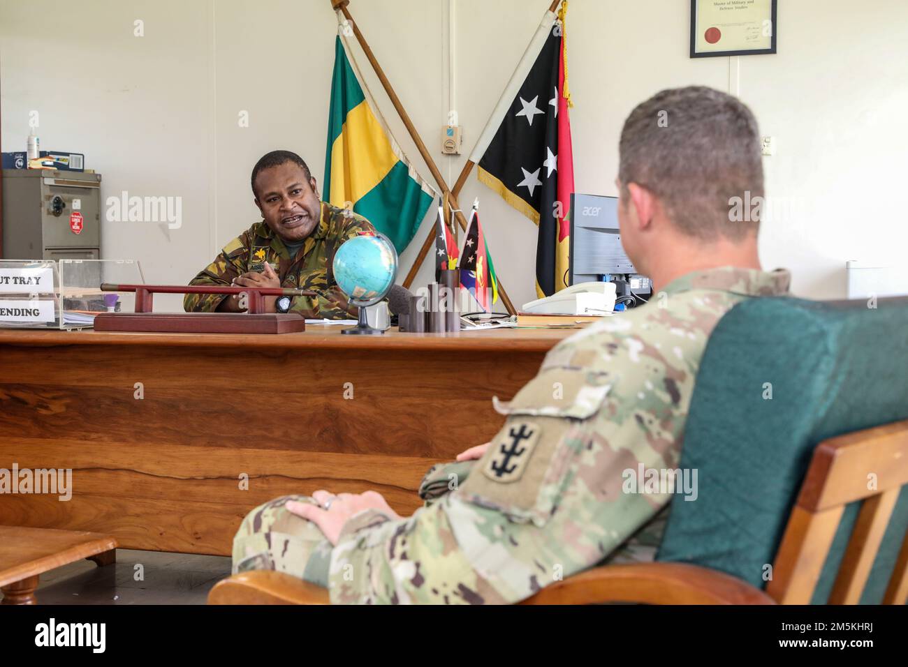 U.S. Army Soldiers from the 130th Engineer Brigade train the Papua New ...