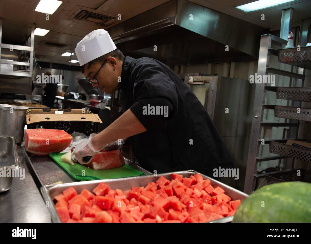 SAN DIEGO (March 22, 2022) Culinary Specialist Seaman Ryan Datanagan, a ...