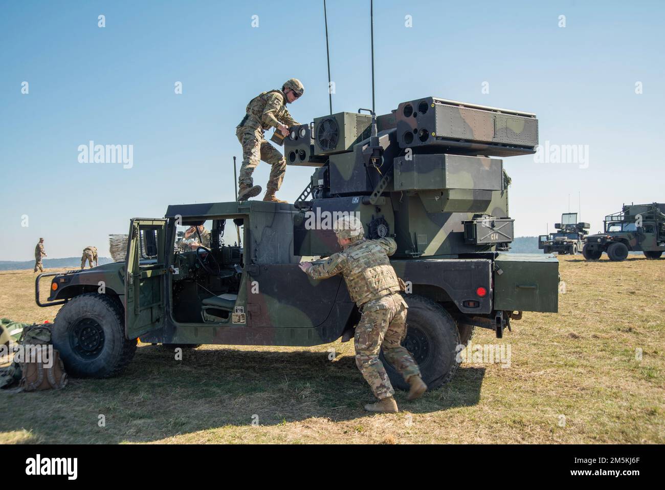 U.S. Soldiers with 5th Battalion, 4th Air Defense Artillery Regiment (5 ...