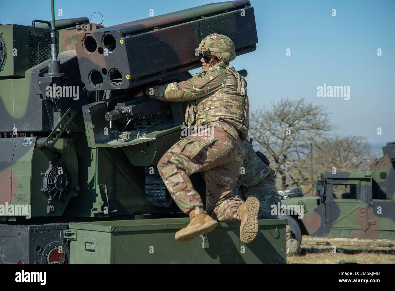U.S. Soldiers with 5th Battalion, 4th Air Defense Artillery Regiment (5 ...
