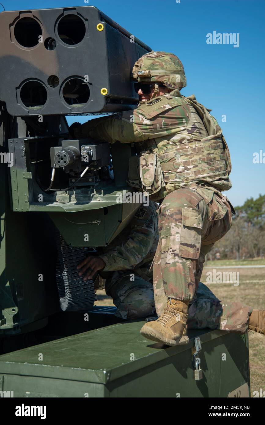U.S. Soldiers with 5th Battalion, 4th Air Defense Artillery Regiment (5 ...