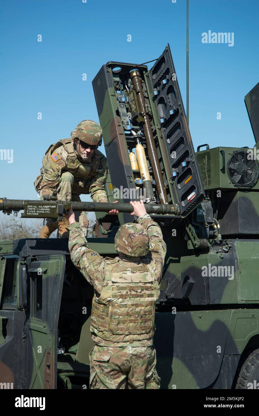 U.S. Soldiers with 5th Battalion, 4th Air Defense Artillery Regiment (5 ...