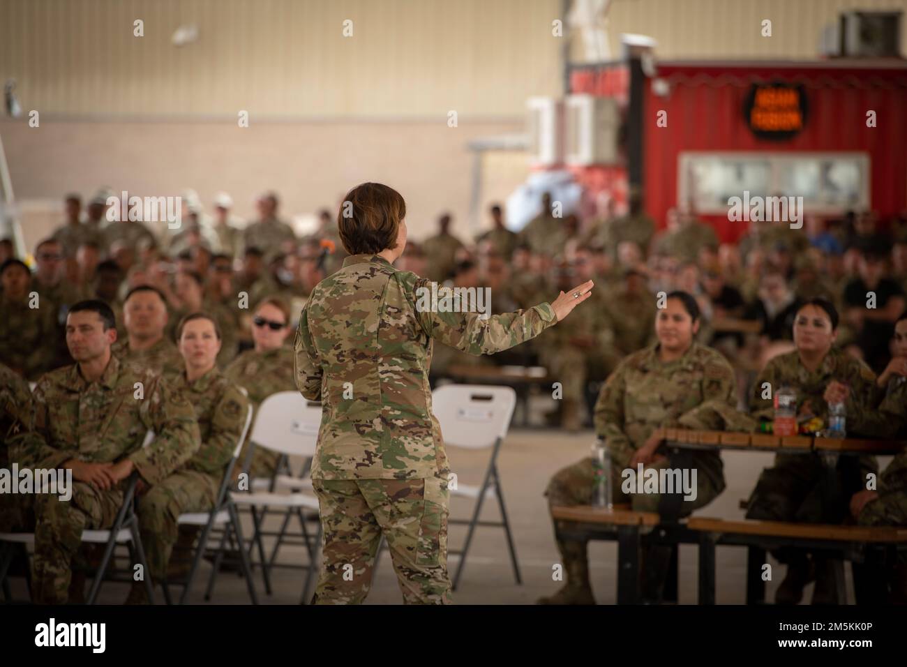 Chief Master Sgt. of the Air Force JoAnne S. Bass speaks during an all ...