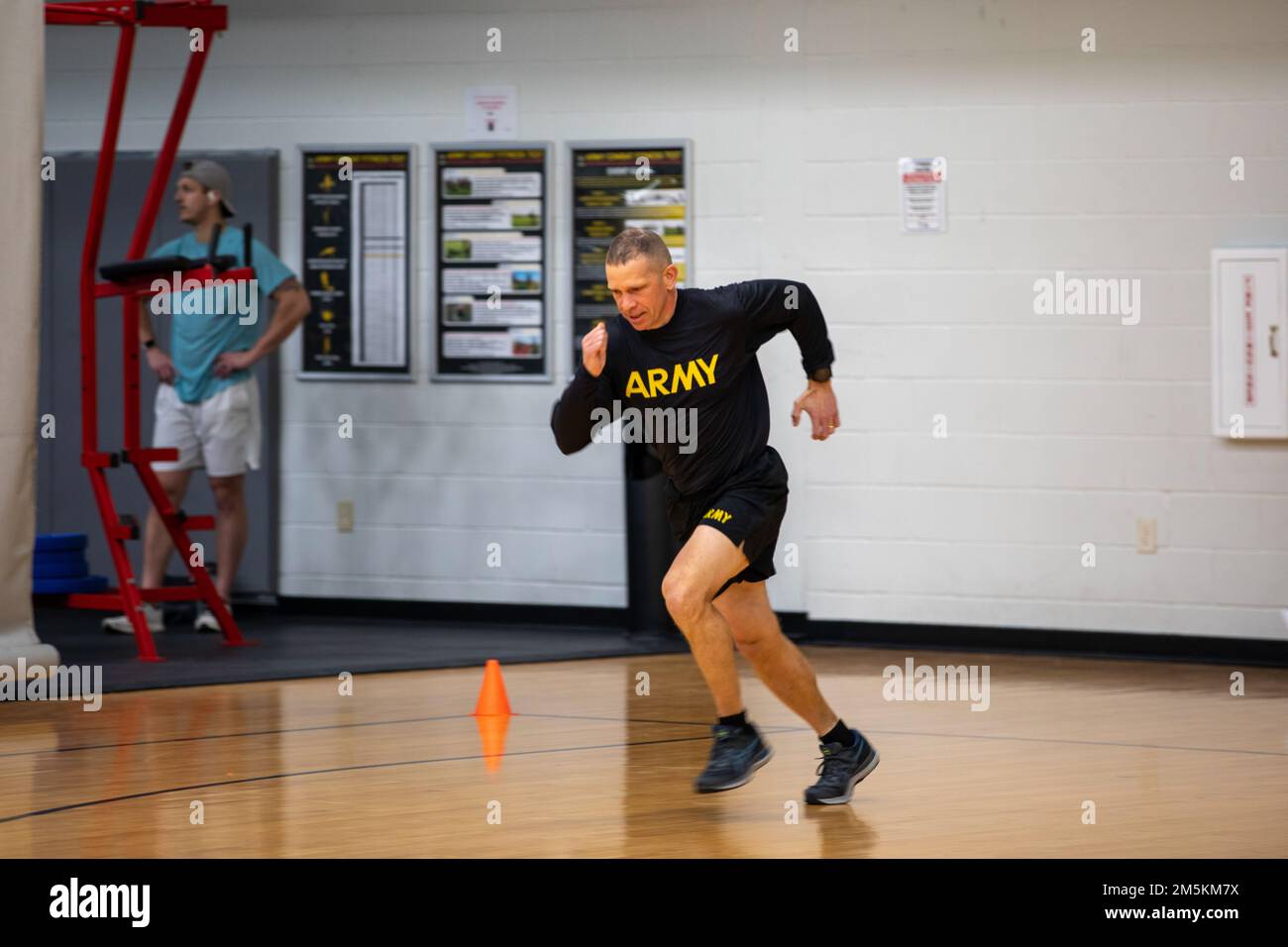 Sgt. Maj. of the Army Michael A. Grinston conducts a sprint at Whitside ...