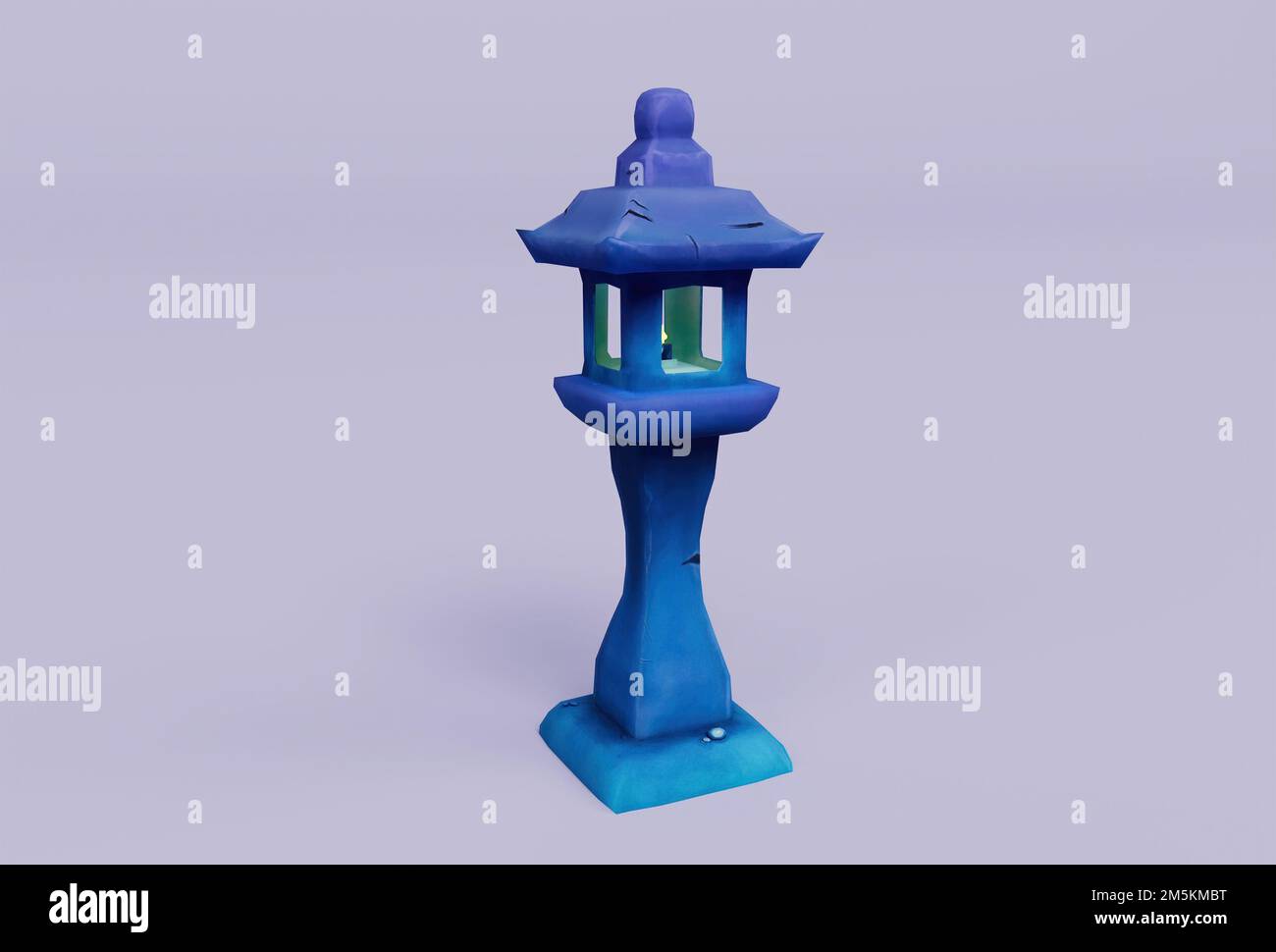 Chinese ancient lamp and japanese garden lantern icon 3d illustration ...