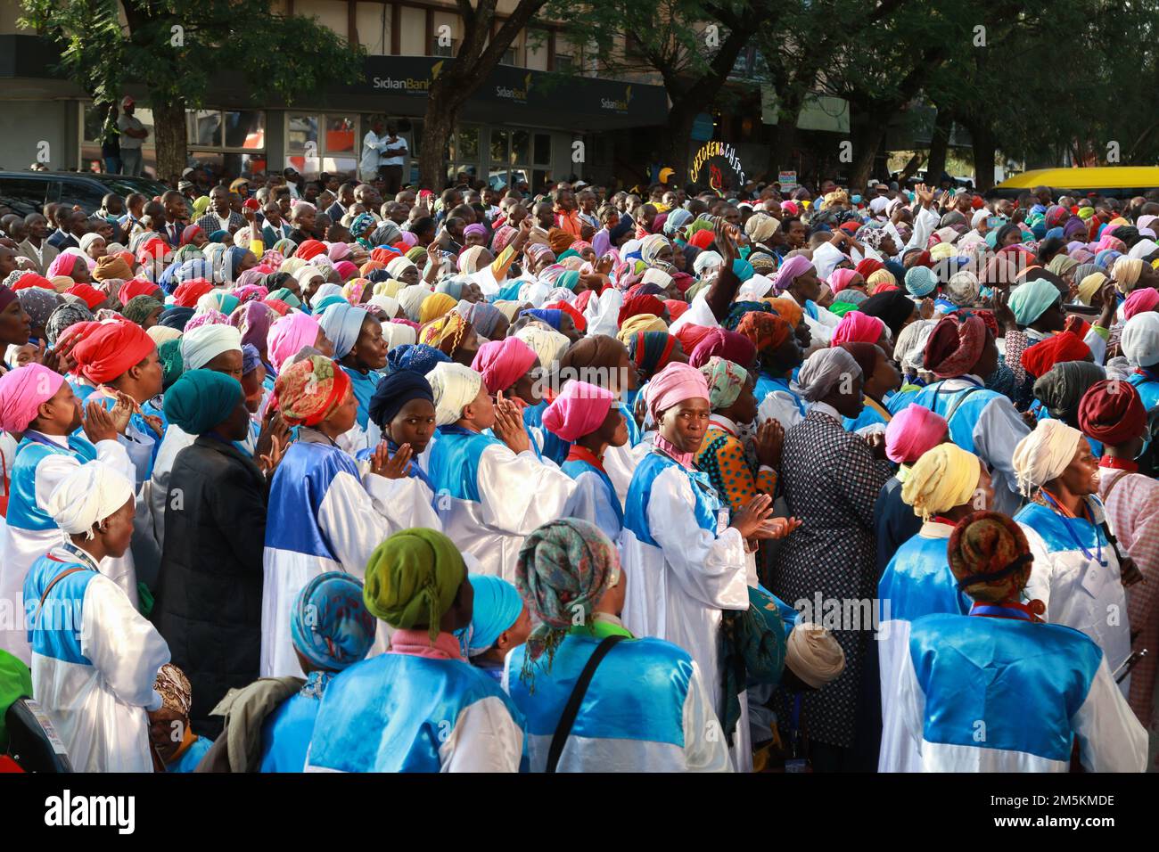 Nakuru, Kenya. 29th Dec, 2022. Worshippers listen to the renowned self ...