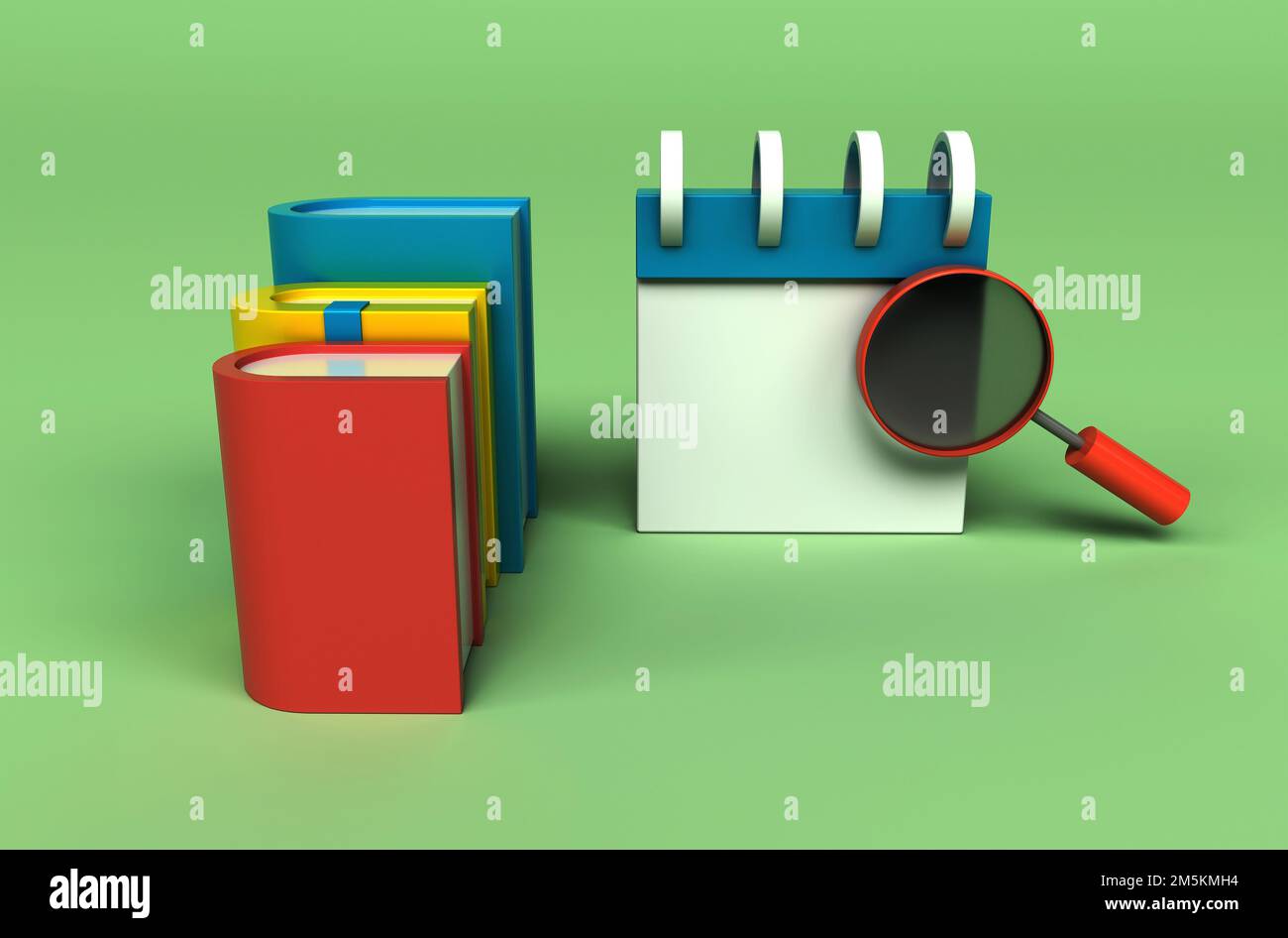 book,monitor and bookmark set icon 3d illustration on Pastel Green ...