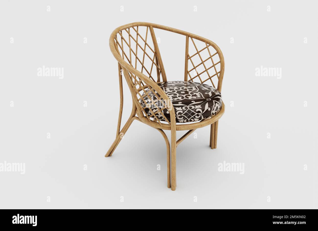 armchair Woven Ratta 3d illustration on white background Stock Photo ...