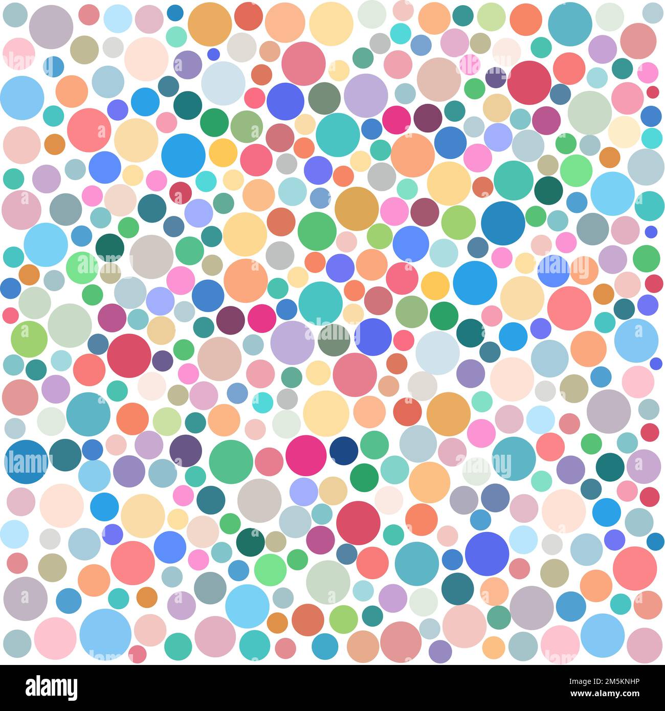 An illustration of circles with different size and colors isolated on a ...
