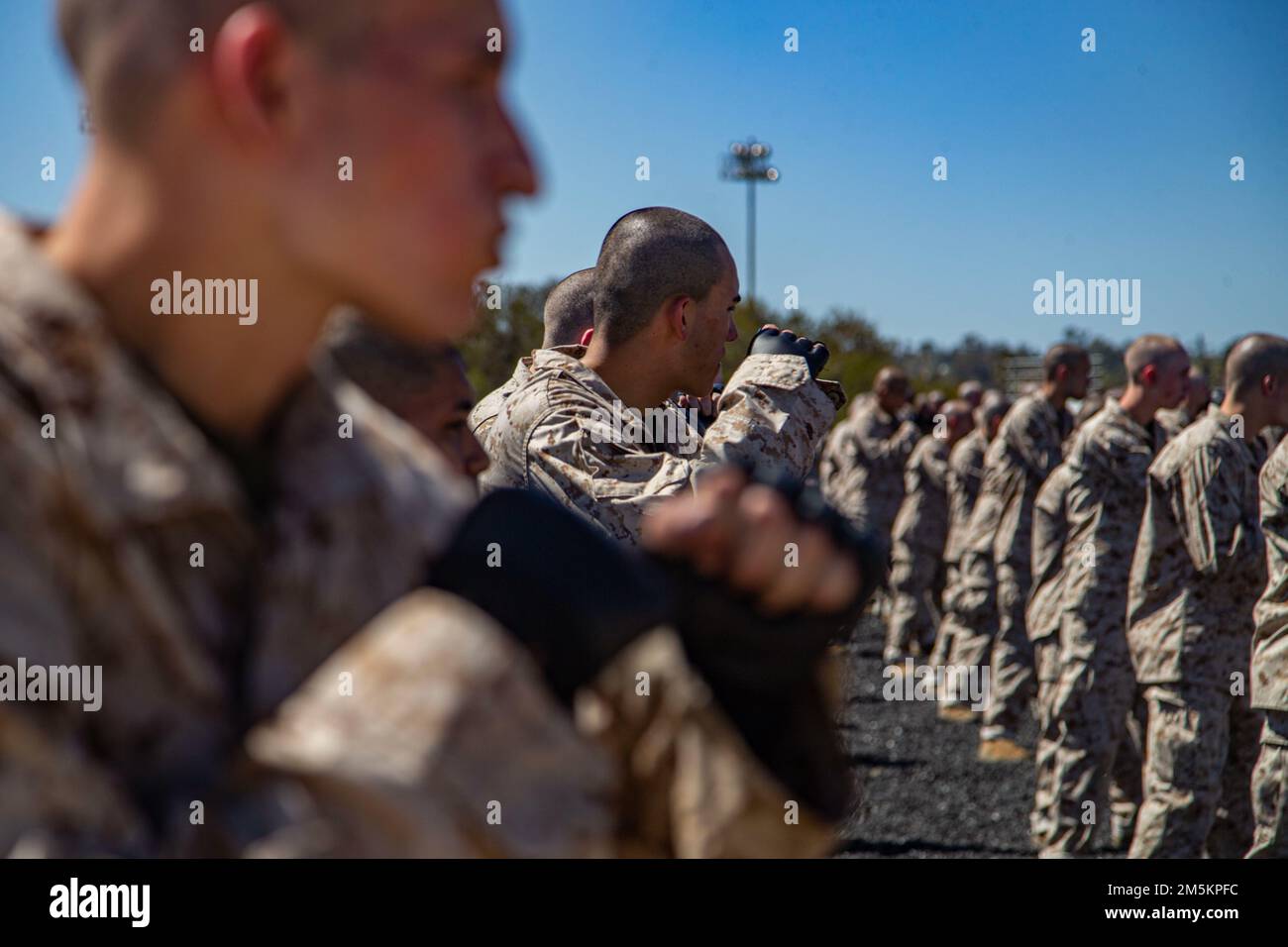 U.S. Marine Corps recruits with Charlie Company, 1st Recruit Training ...