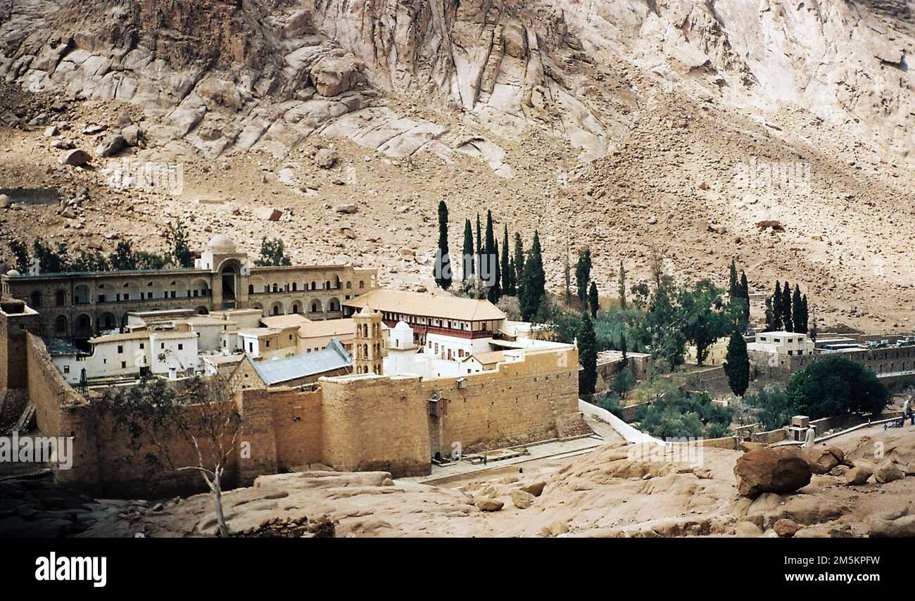 A view of the Saint Catherine's Monastery in Sinai, Egypt Stock Photo ...