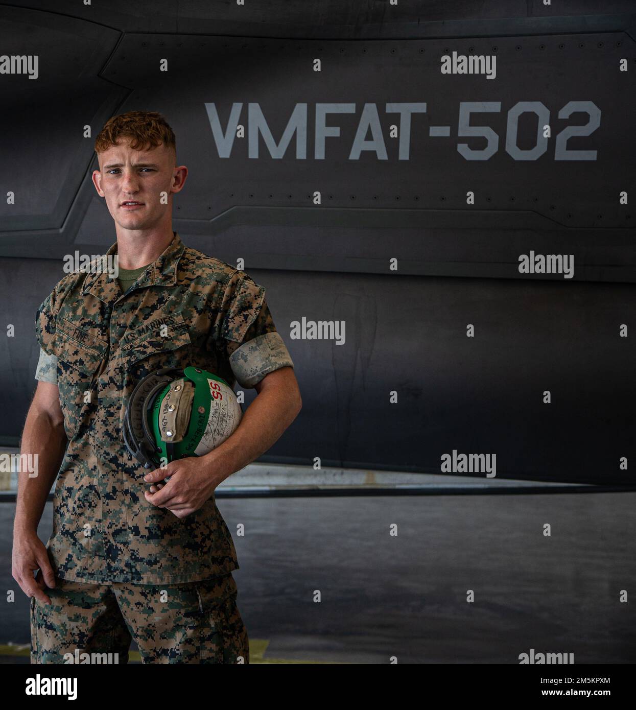 U. S. Marine Corps Lance Cpl. Ari Fine, an ejection seat technician ...