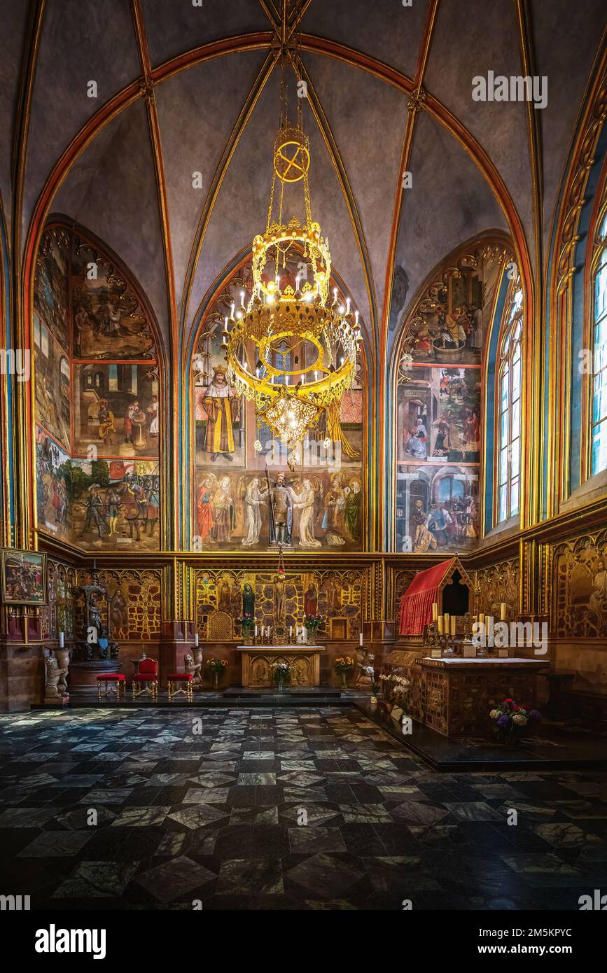 St. Wenceslaus Chapel in St. Vitus Cathedral Interior at Prague Castle ...