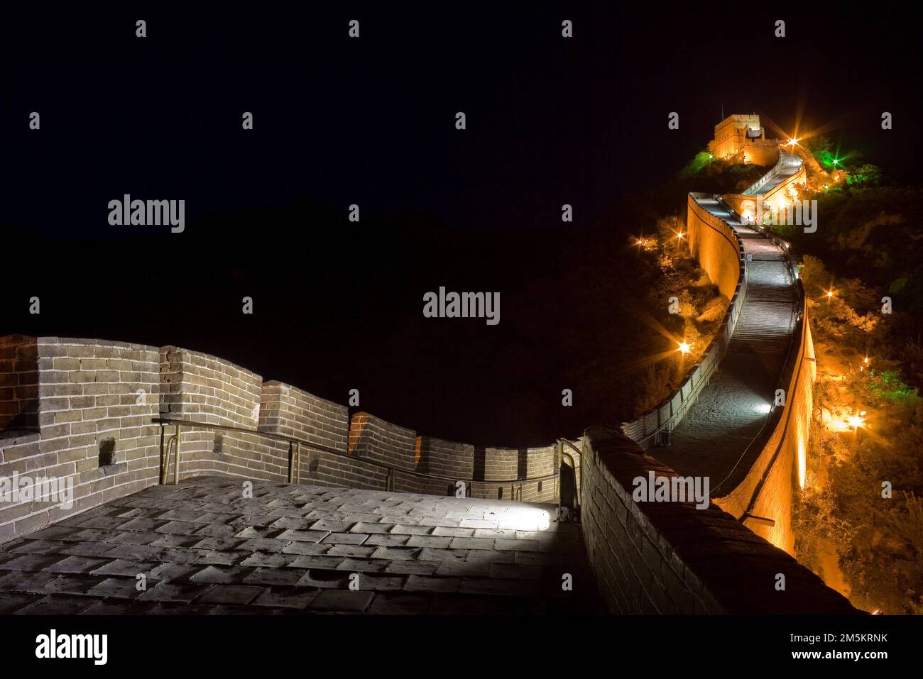 Night Scene of Great Wall in Badaling Stock Photo - Alamy