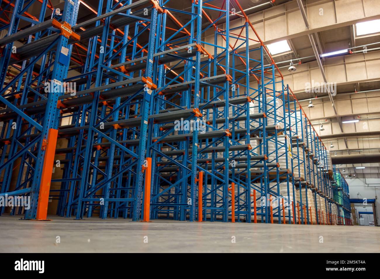 An Ultra High Shelves in A Warehouse Waiting to Load Goods Stock Photo ...