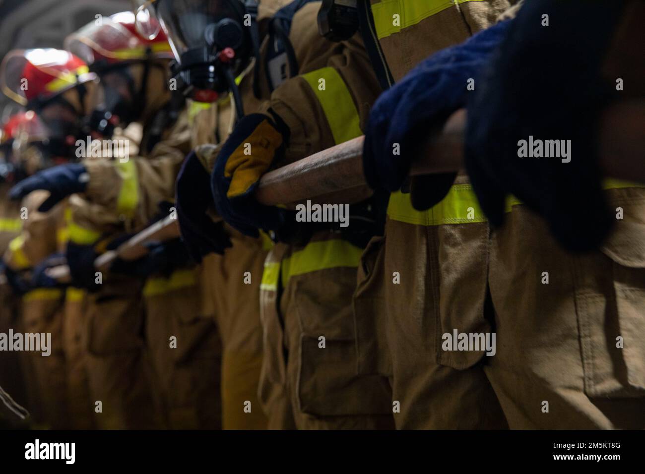 220323-N-VS068-1032 PACIFIC OCEAN (March 23, 2022) – Sailors combat a ...