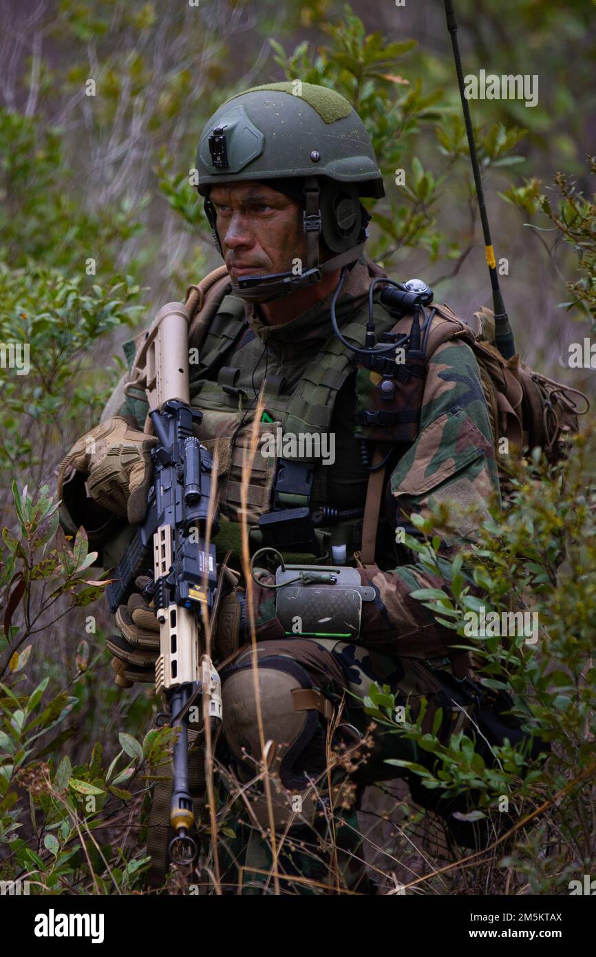 A Dutch Marine with Marine Squadron Carib, Netherlands Marine Corps ...