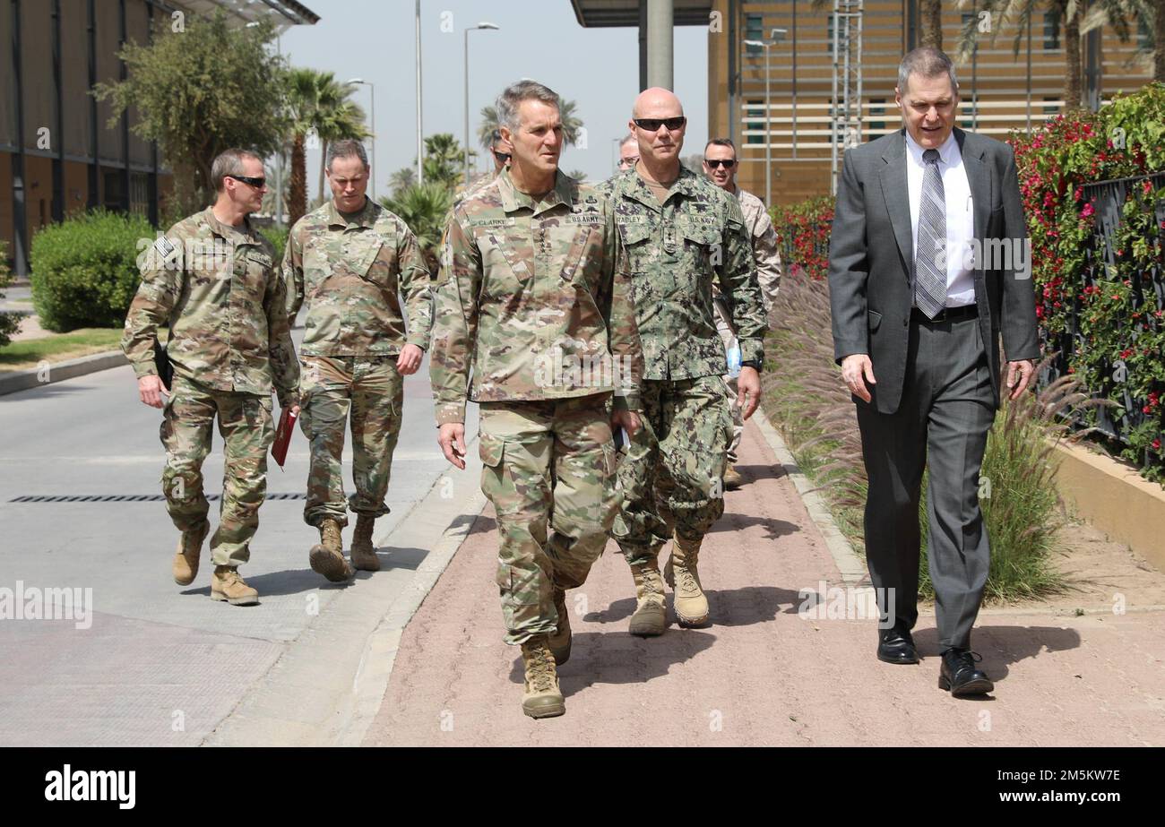 Matthew H. Tueller, the U.S. Ambassador to Iraq, walks with Gen ...