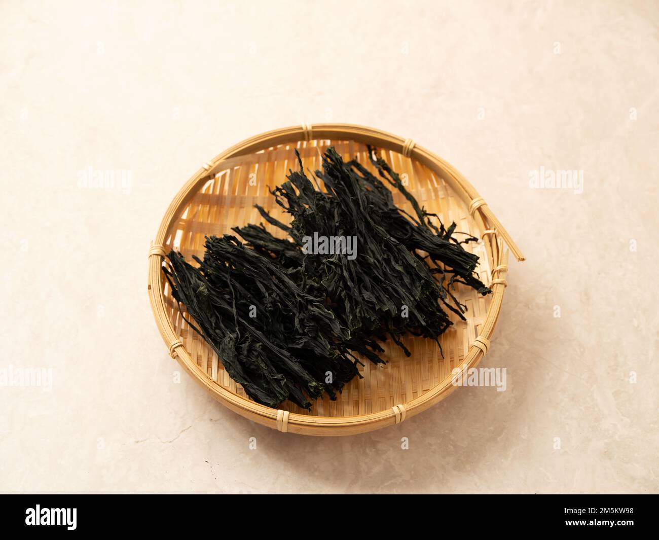 Bamboo colander dried seaweed Stock Photo - Alamy