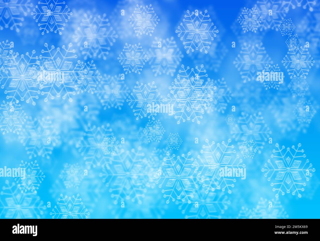 Digitally created image of Abstract blue snowflakes background Stock ...
