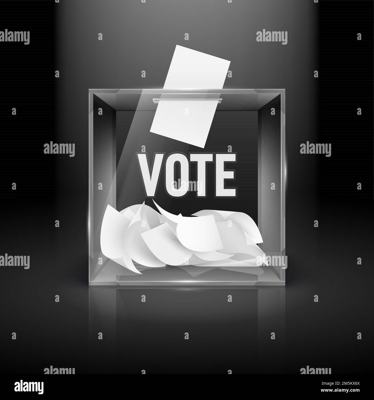 Illustration of the Realistic Ballot Box with Voting Paper in Hole on ...