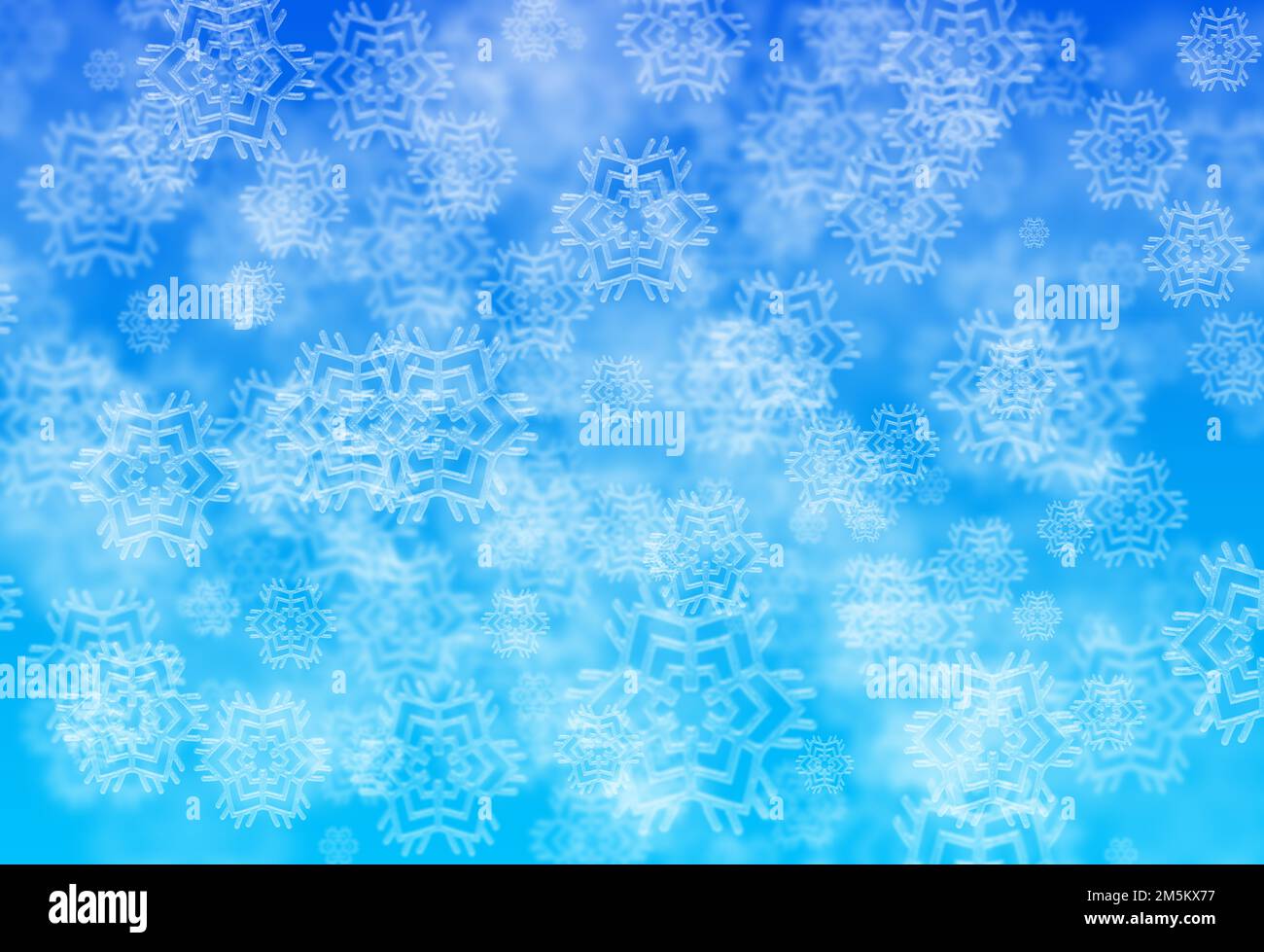 Digitally created image of Abstract blue snowflakes background Stock ...