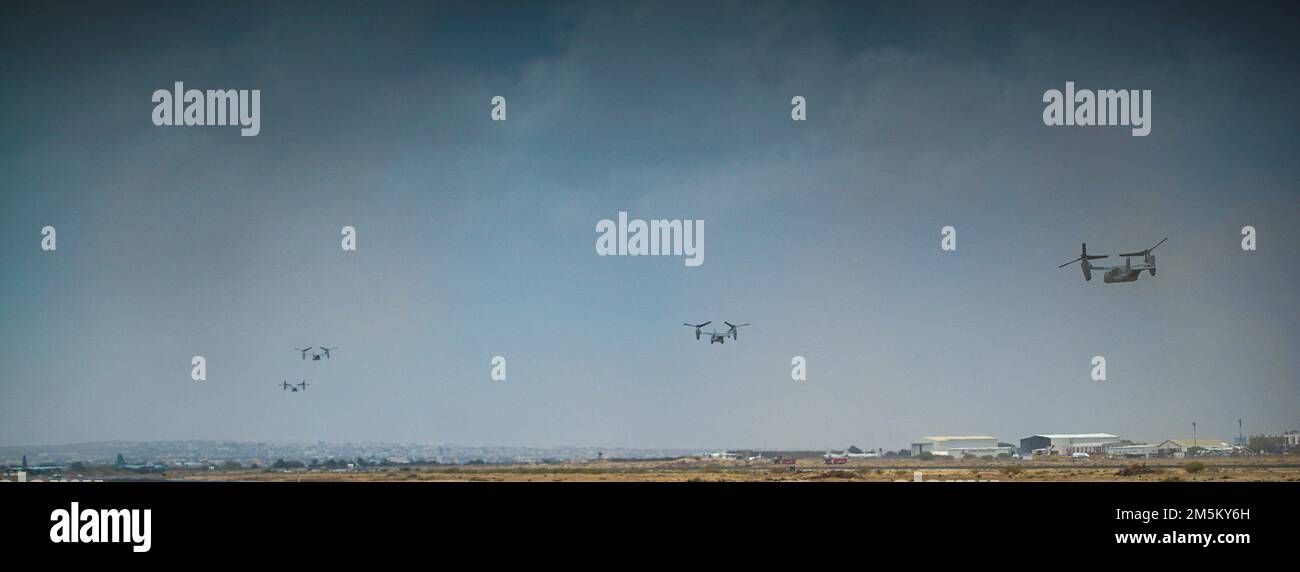 MV-22B Osprey tiltrotor aircrafts assigned to Marine Medium Tiltrotor ...