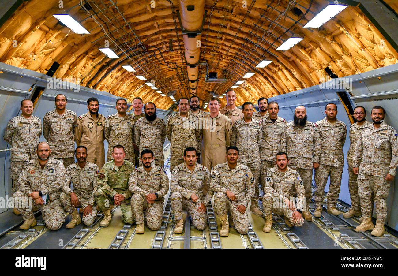 Members of the Royal Saudi Air Force receive a tour of a U.S. Air Force ...