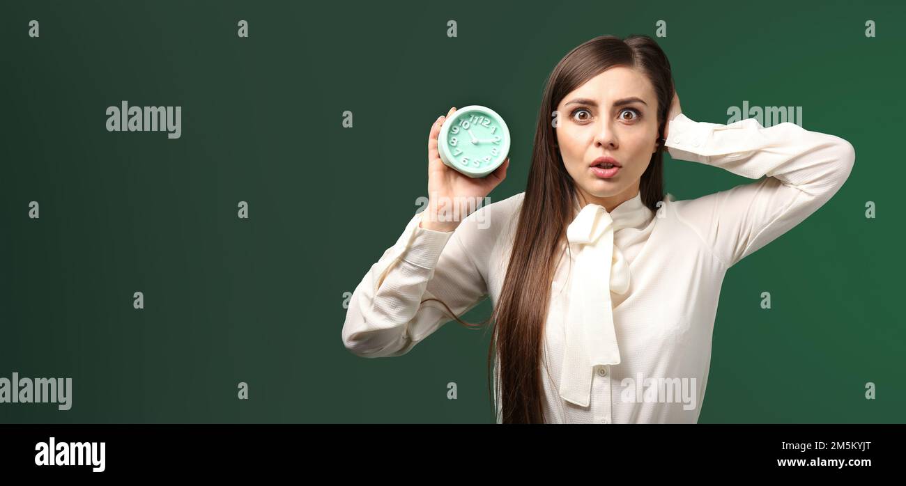 Woman schedule time banner hi-res stock photography and images - Alamy