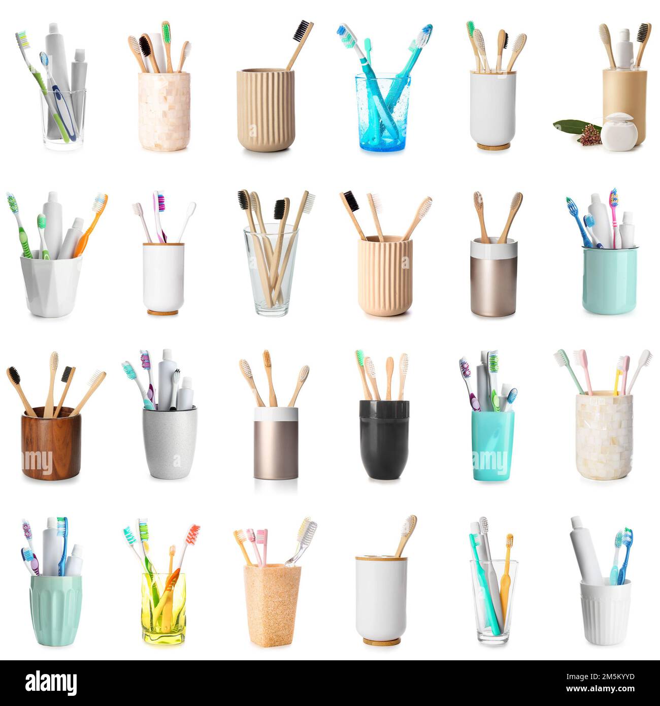 Set of many different toothbrushes isolated on white Stock Photo - Alamy