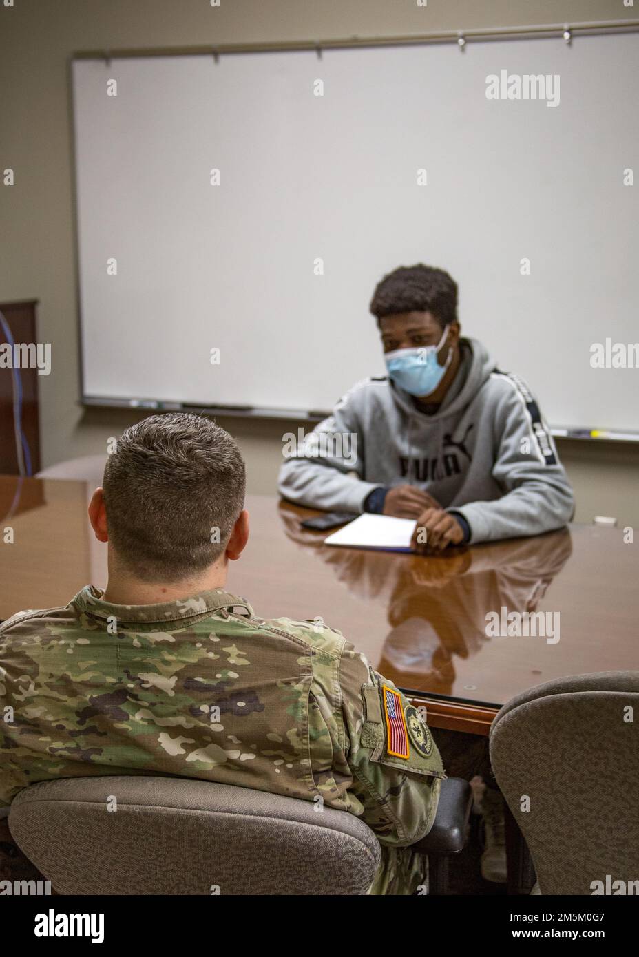Jordan Acquaye, a local high school senior, interviews MSG Williams ...