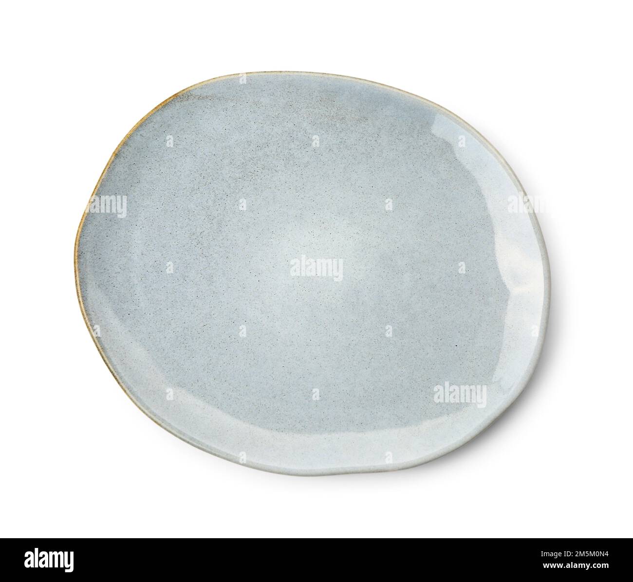 Stylish ceramic plate on white background Stock Photo - Alamy