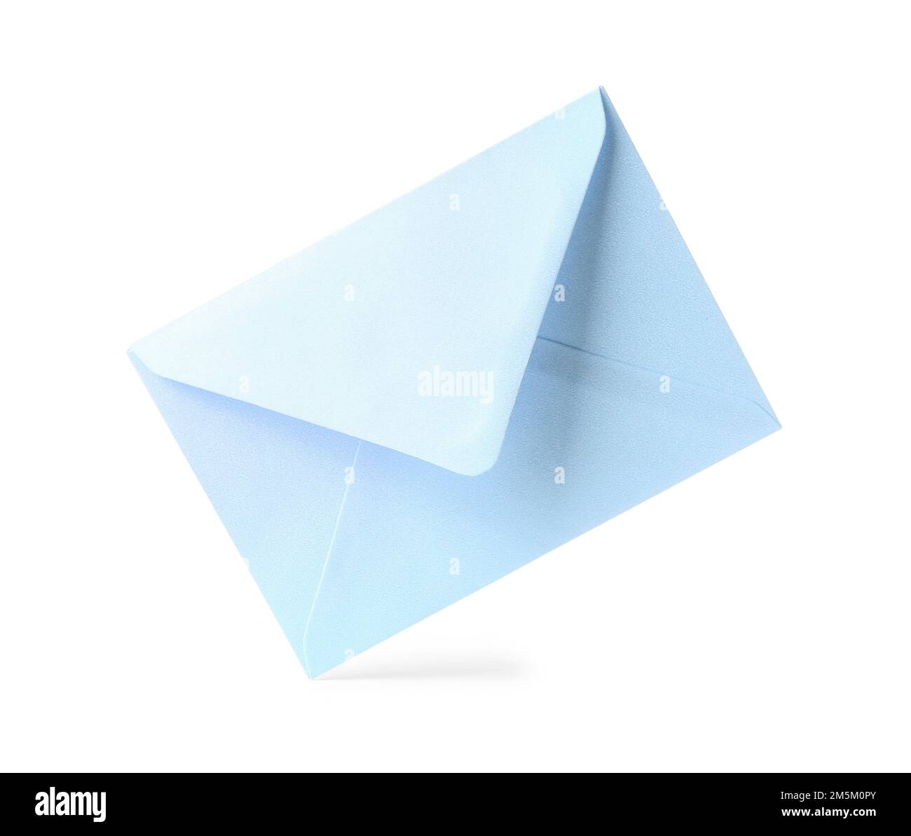 Blue paper envelope isolated on white background Stock Photo - Alamy