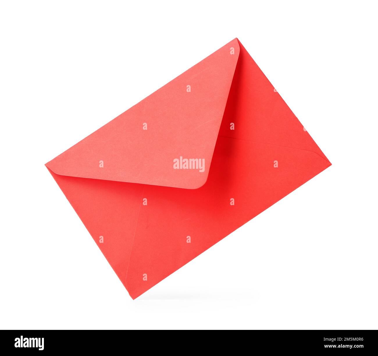 Red paper envelope on white background Stock Photo - Alamy