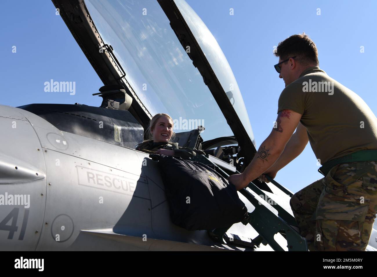 U.S. Air Force 1st Lt. Emily Kramer, 555th Fighter Squadron F-16 ...