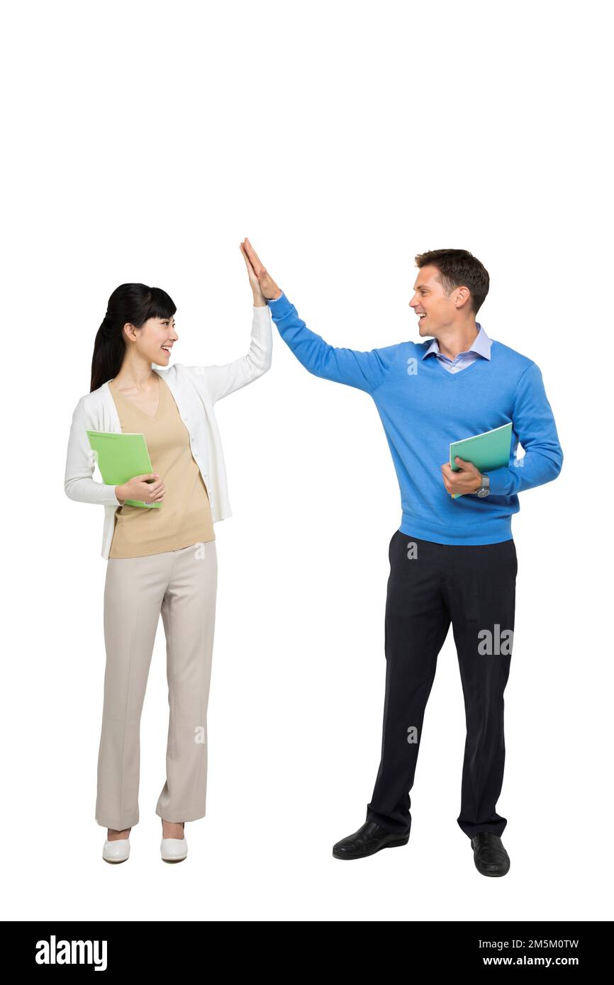 Foreign teachers and young women Stock Photo - Alamy