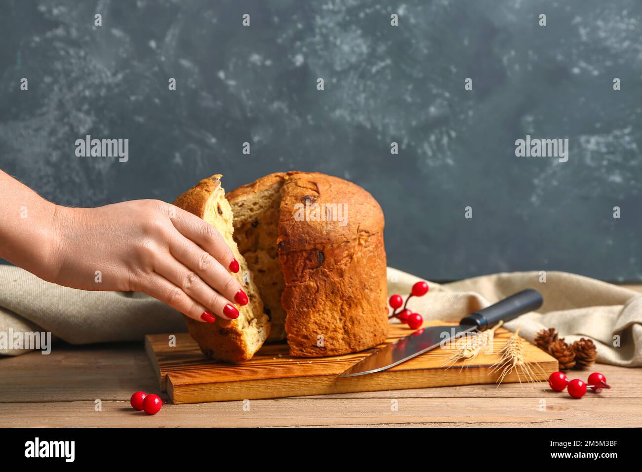 Woman taking piece tasty christmas hi-res stock photography and images ...