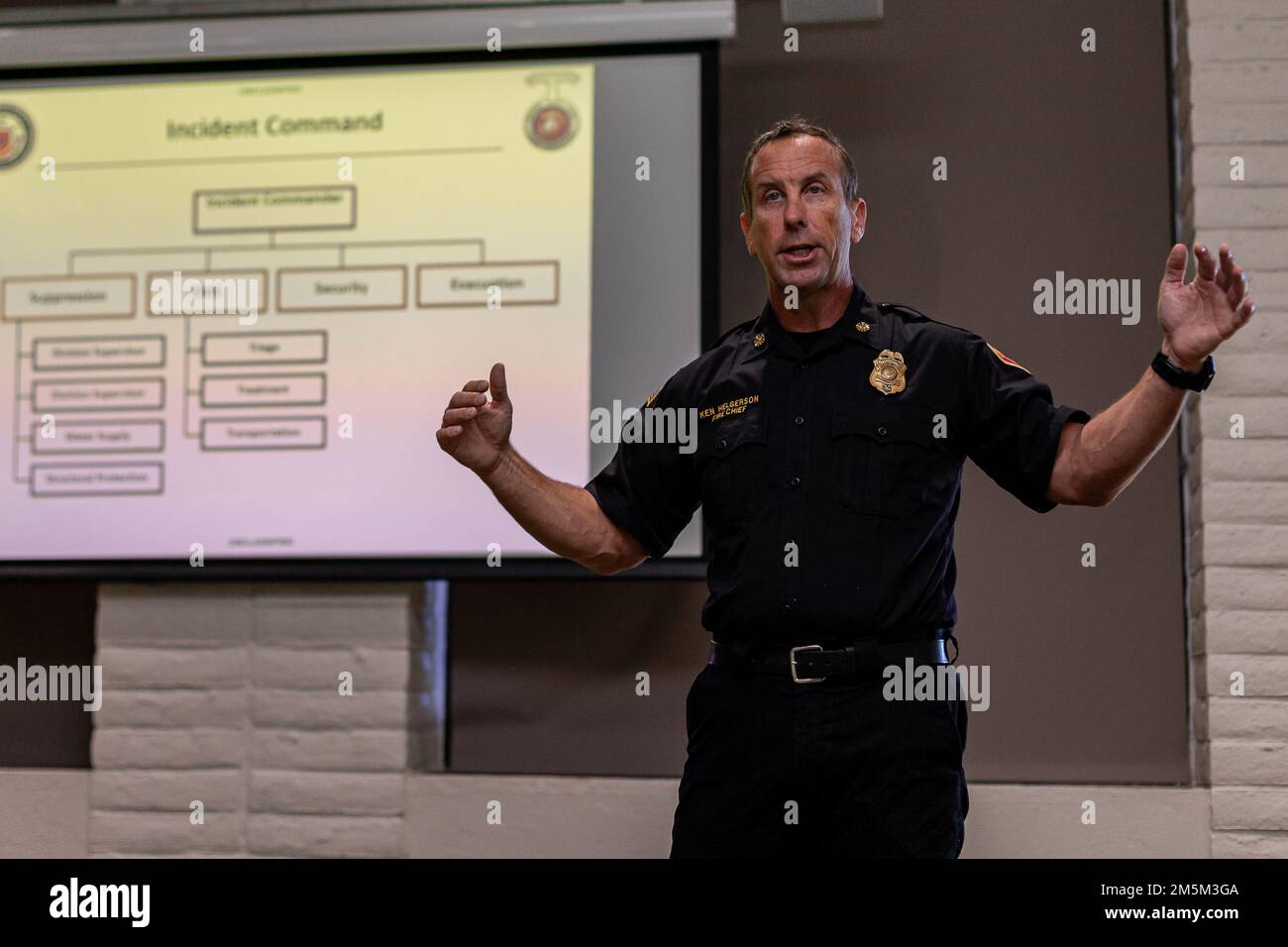 Ken Helgerson, the fire chief for the Camp Pendleton Fire Department ...