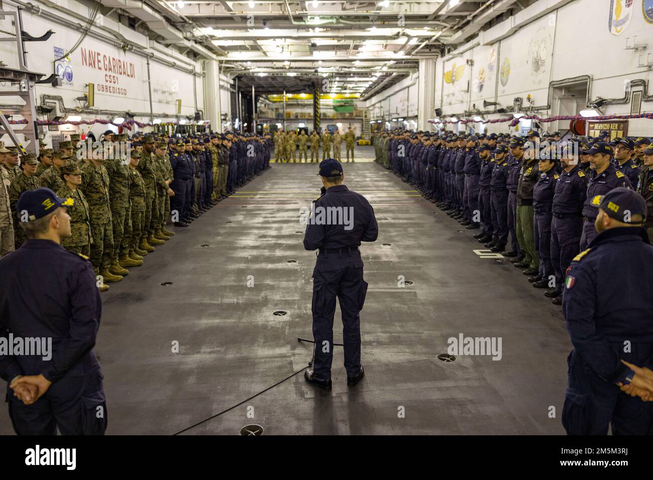 Italian Navy Vice Admiral Aurelio De Carolis speaks to U.S. Marines ...