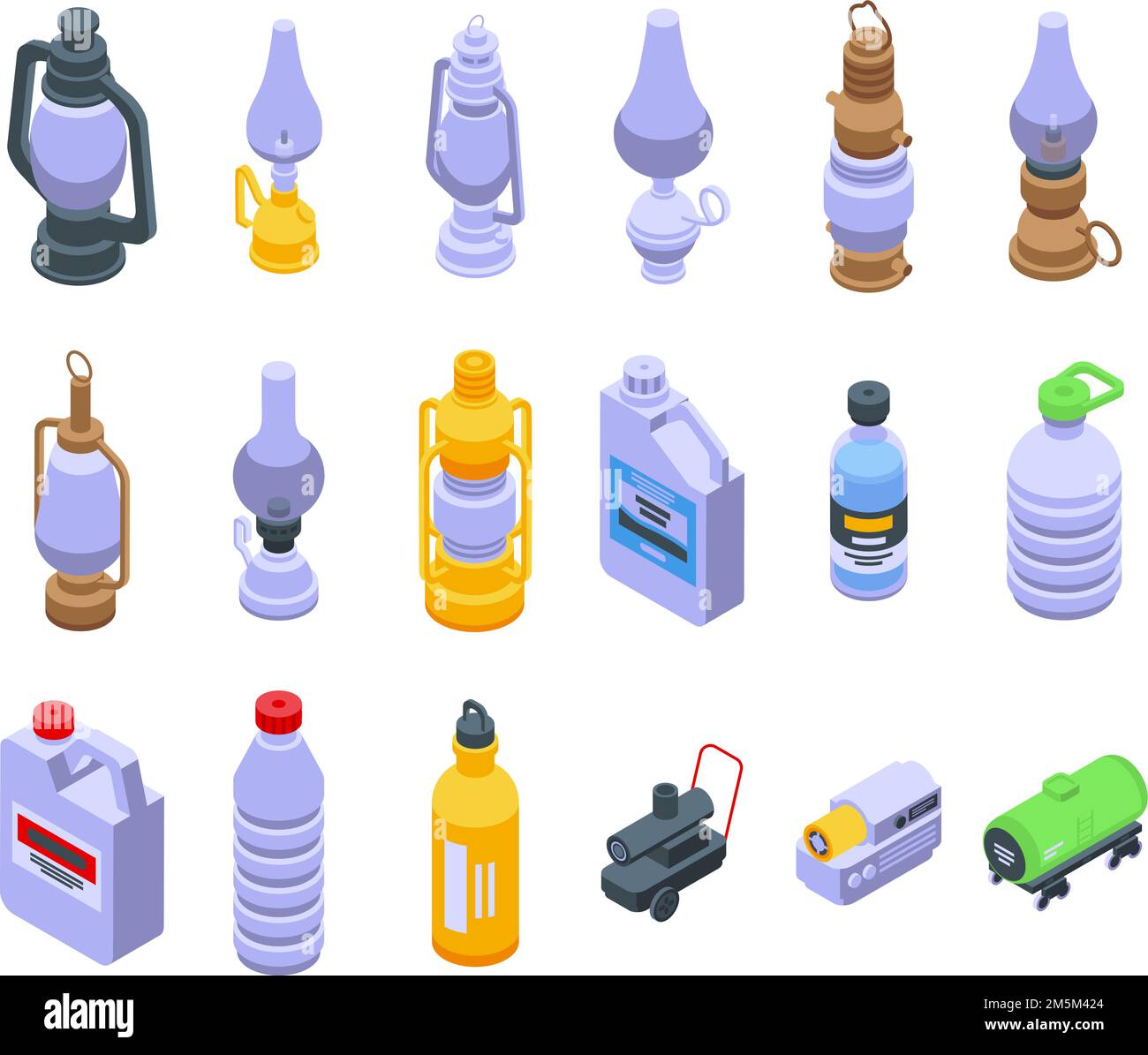 Kerosene icons set. Isometric set of kerosene vector icons for web ...