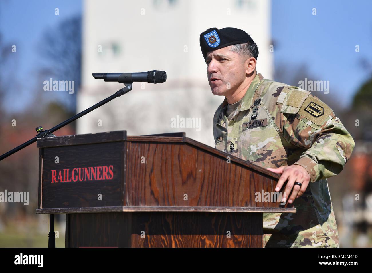 U.S. Army Command Sgt. Maj. Kristian Castro, the incoming 41st Field ...