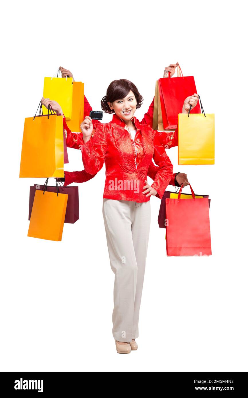 Take the Chinese New Year ms tang suit shopping Stock Photo - Alamy