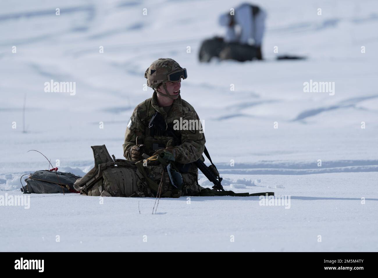 A U.S. Army paratrooper assigned to the 4th Infantry Brigade Combat ...