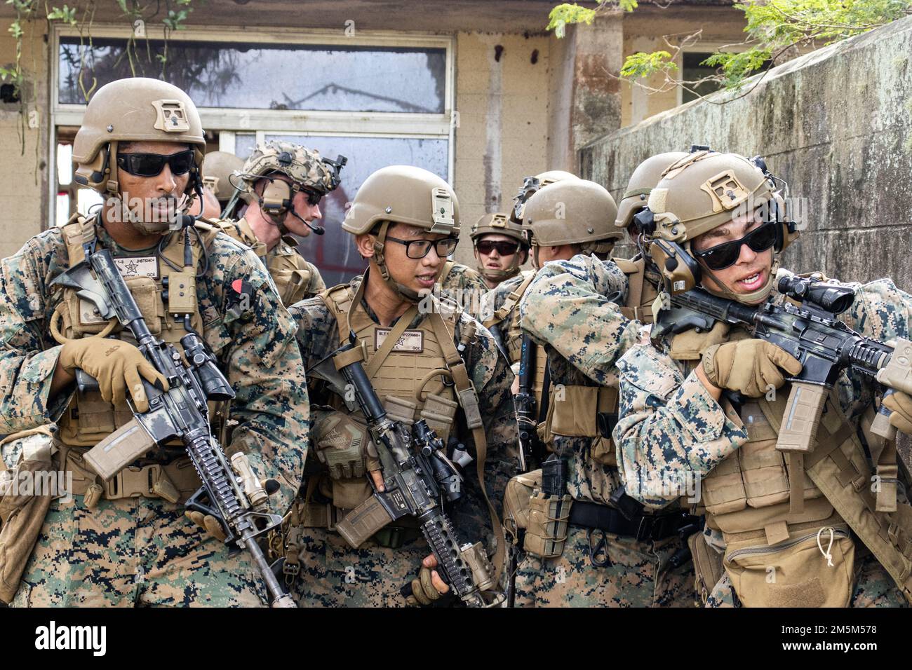 U.S. Marines with Battalion Landing Team 1/5, 31st Marine Expeditionary ...