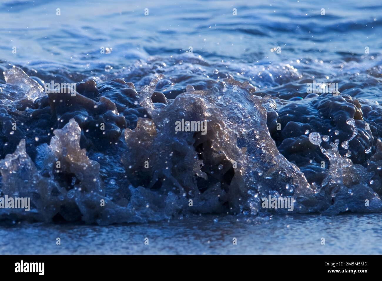 Ocean wave splashing on the beach Stock Photo - Alamy